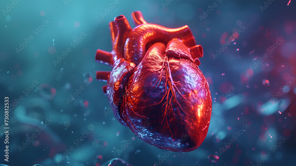 Anatomy of the Human Heart on medical background.generative ai Stock ...