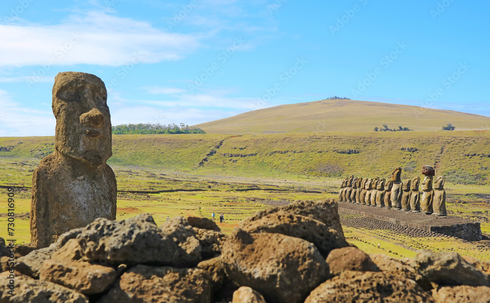 Moai A Vere Ki Haho or Traveling Moai with the Iconic 15 Moai statues ...