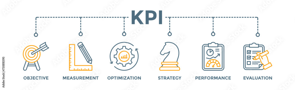 KPI banner web icon vector illustration concept for key performance ...