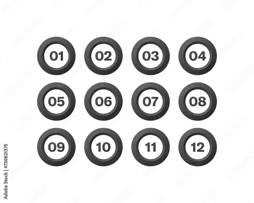 Numbers icon set. Flat style. Vector icons Stock Vector | Adobe Stock