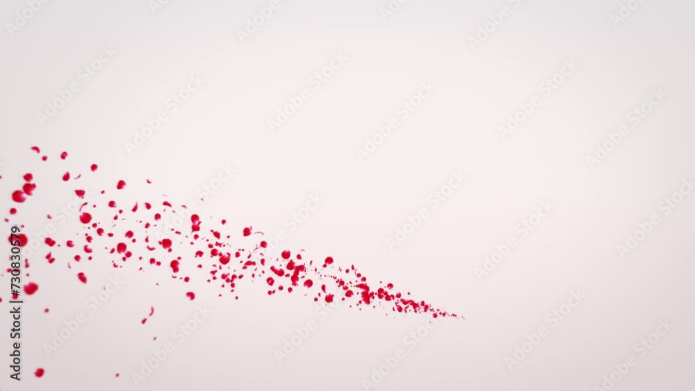 Spread of the Red Rose Trail Line on Pastel. Red rose petals flow trail ...