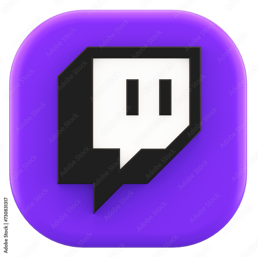 Valencia, Spain - February, 2024: Twitch isolated logo app icon on ...