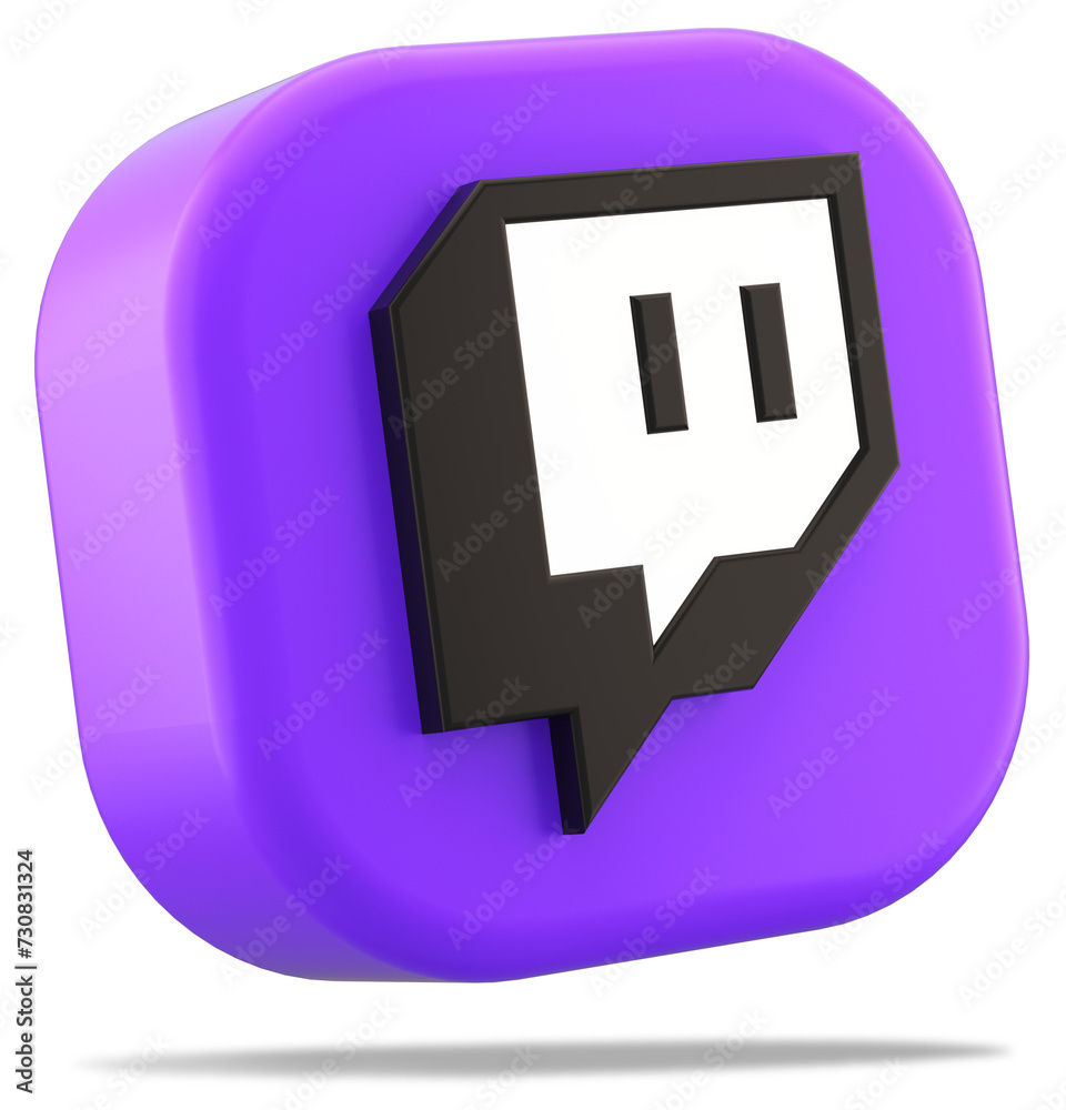 Valencia, Spain - February, 2024: Twitch isolated logo app icon on ...
