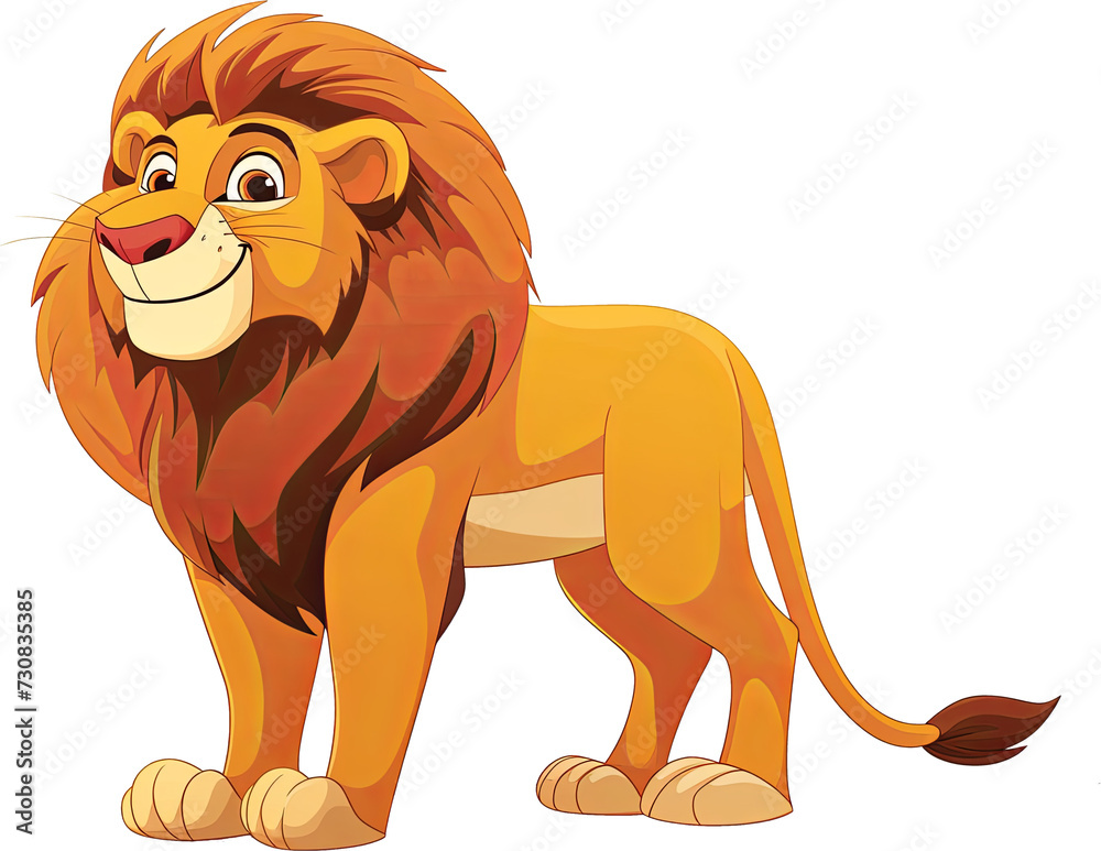 Cute Standing Lion Cartoon Clipart Isolated Transparent Background ...