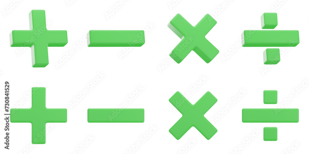 Set of green mathematical symbols with transparent background, PNG ...