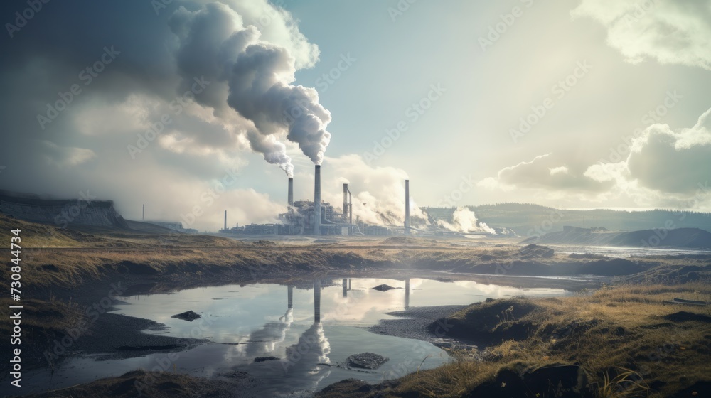 Enterprises, factories polluting the environment with waste, exhaust ...