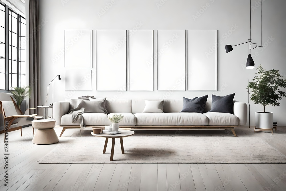 Embrace simplicity with a minimalist living room backdrop, adorned with ...