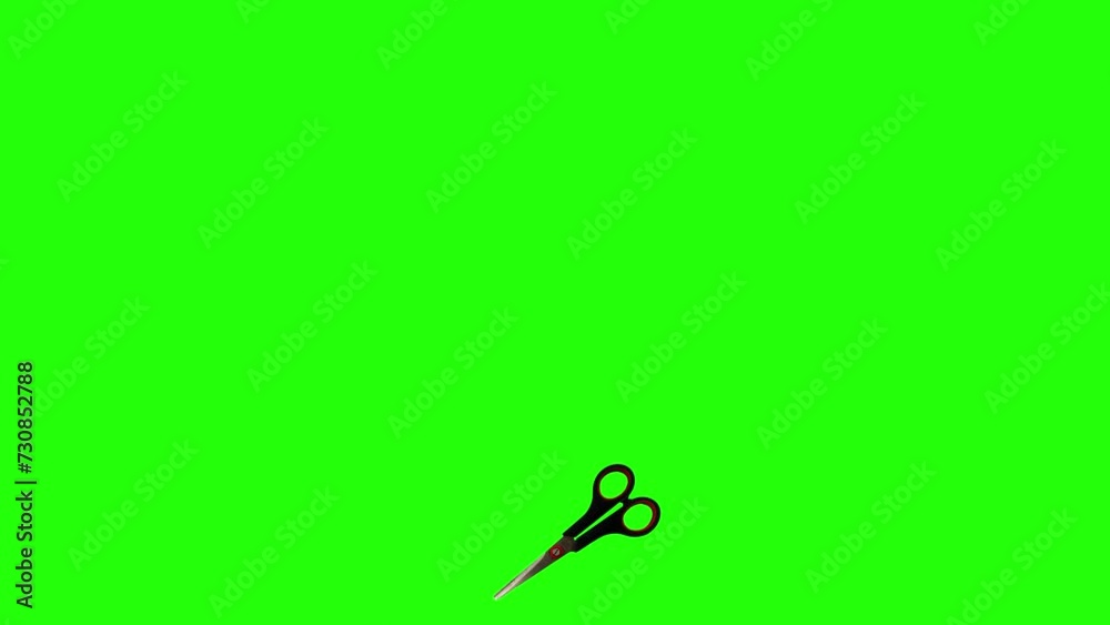 Animation of Scissor tool cutting and moving on the green screen chroma ...