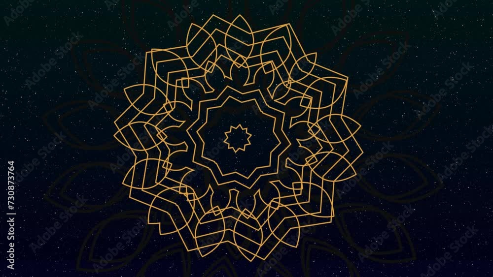 mandala animation in gold line art style rotating and looping video ...