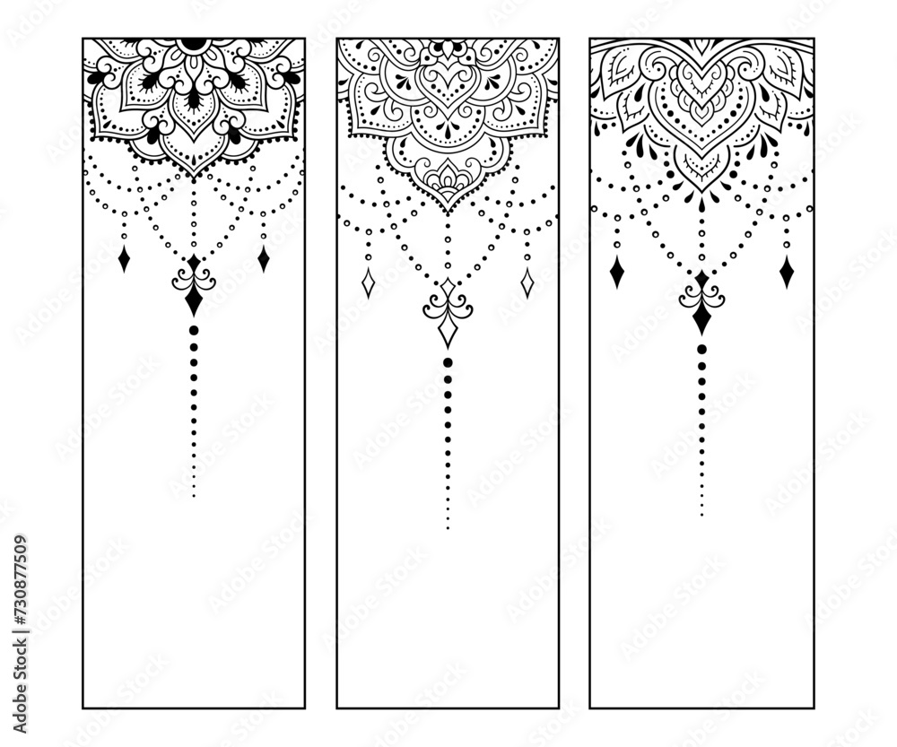 Printable bookmark for book - coloring. Set of black and white labels ...