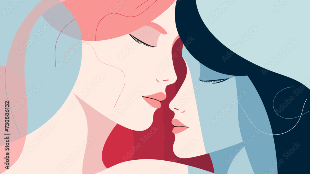 Abstract vector art inspired by love using soft pastel hues minimalist ...