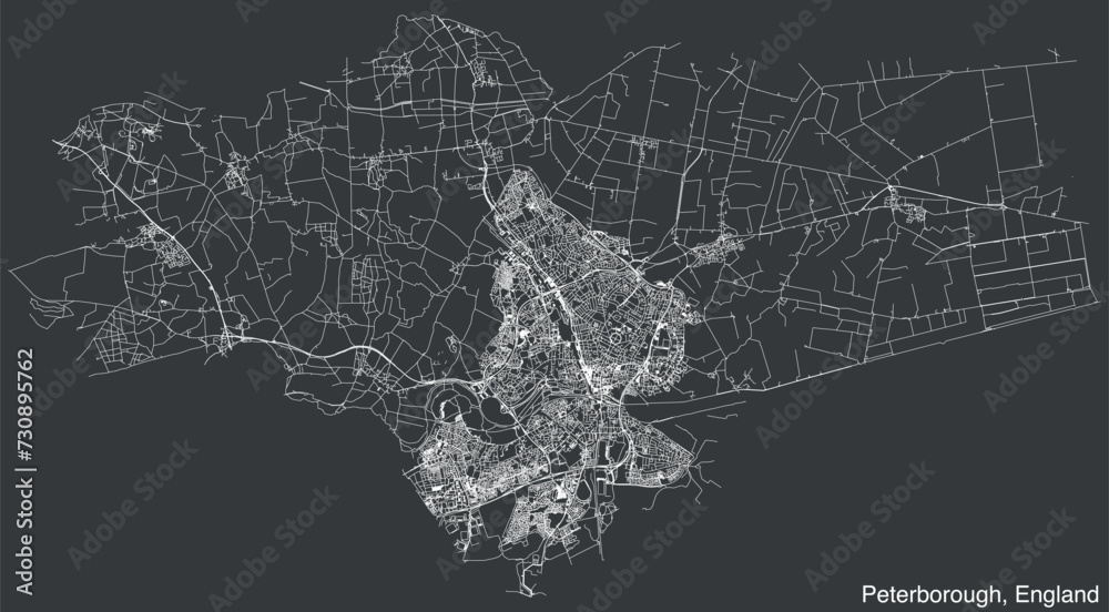 Detailed hand-drawn navigational urban street roads map of the United ...