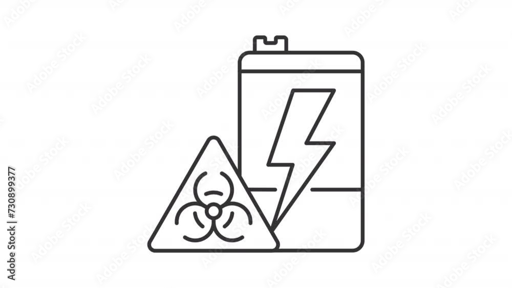 Battery reusing animation set. Waste sorting animated line icons ...