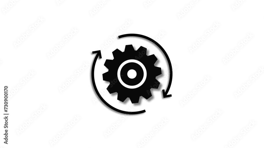 Rotation Gears icon . Original colorful flat logo on a white background ...