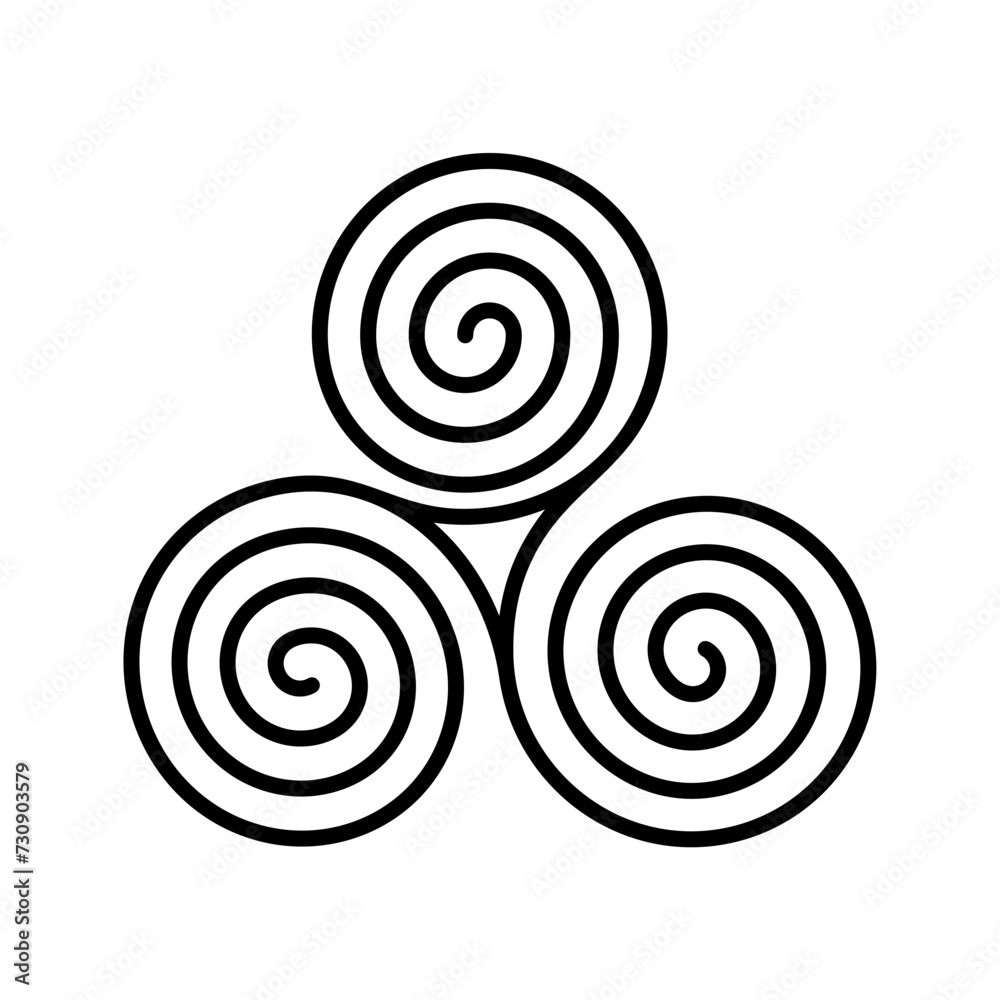 Triskele Symbol. The Triskelion Vector Illustration. Ancient Irish ...