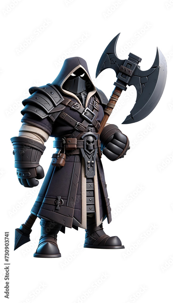 3D executioner. Realistic executioner with axe Stock Illustration ...