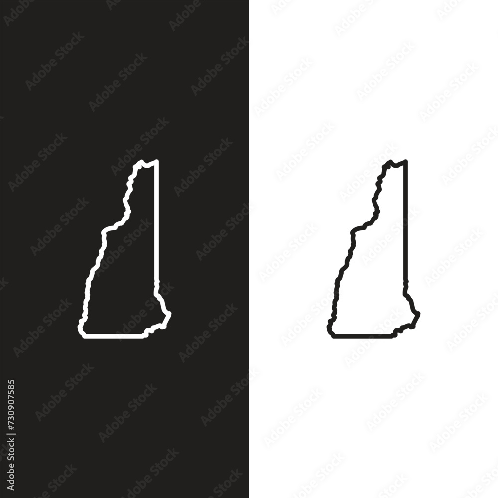 High detailed vector map - New Hampshire. New Hampshire Map Black ...