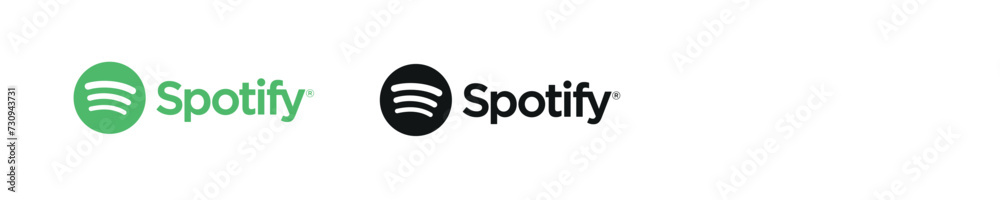 Spotify logo combination, Realistic editorial social media. Stock ...