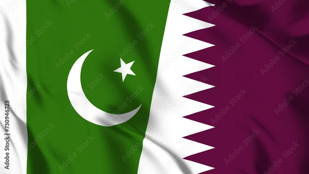 Vidéo Stock Pakistan and Qatar Flag waving in loop and seamless ...