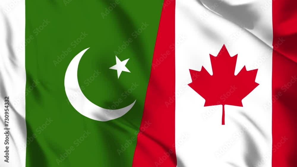 Vidéo Stock Pakistan and Canada Flag waving in loop and seamless ...
