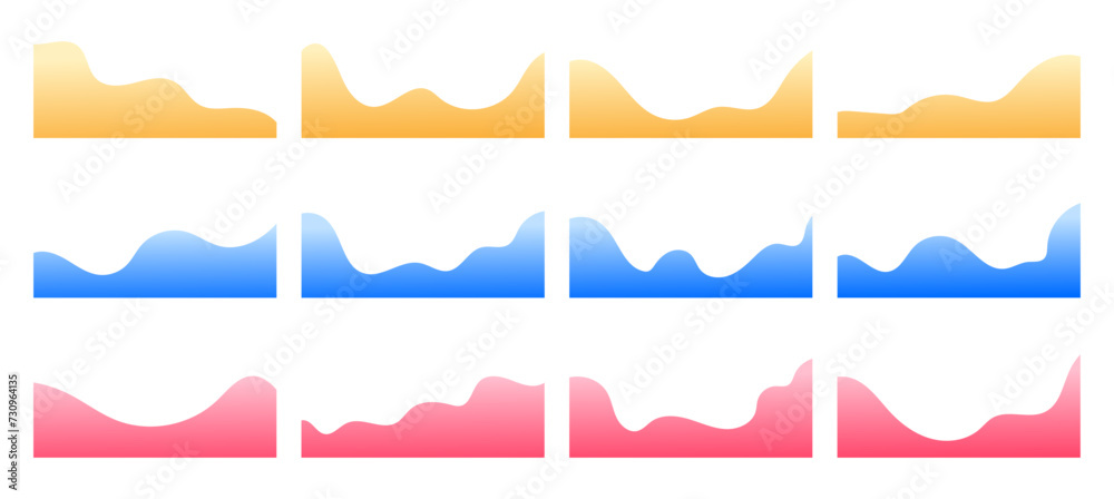 Gradient separator headers, modern dividers shapes for bottom of the ...