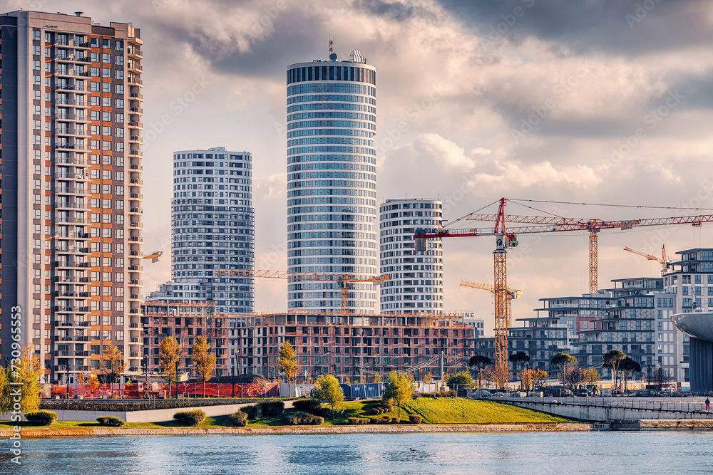 29 November 2023, Belgrade, Serbia: Belgrade's waterfront buzzes with ...
