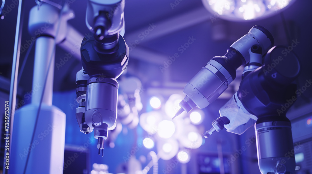 Future robot arm that performs medical surgical care, automated with ...