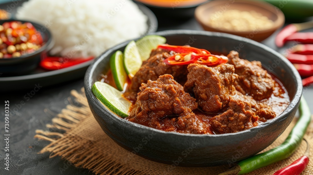 Beef rendang or nasi rendang sapi is a minang dish originating from the ...
