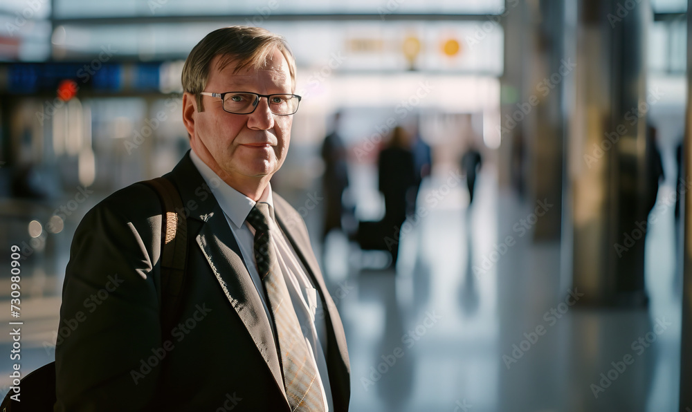 Natural candid shot of middle-aged German European businessman in ...