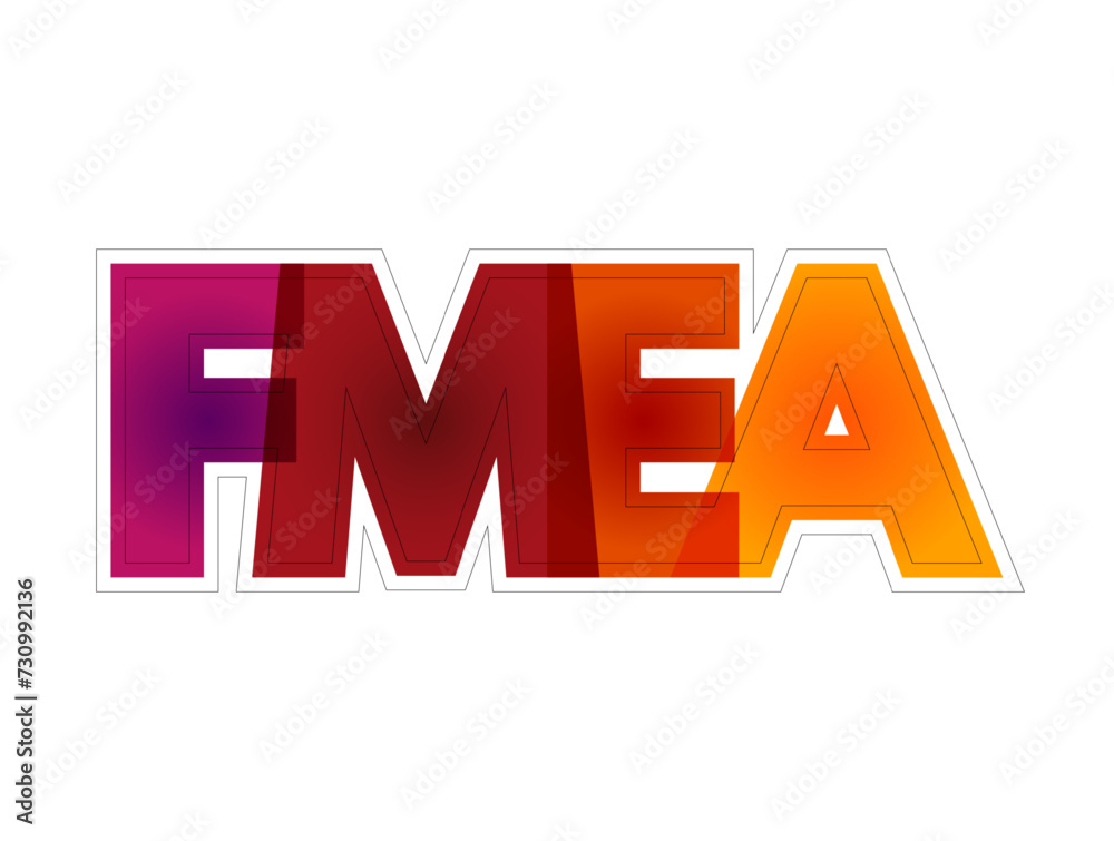 FMEA - Failure Modes and Effects Analysis acronym, colourful text ...