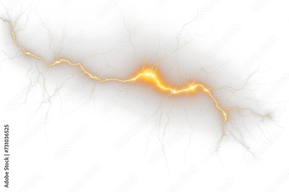 Electrifying Realistic Lightning Bolt Overlay on Transparent Background ...