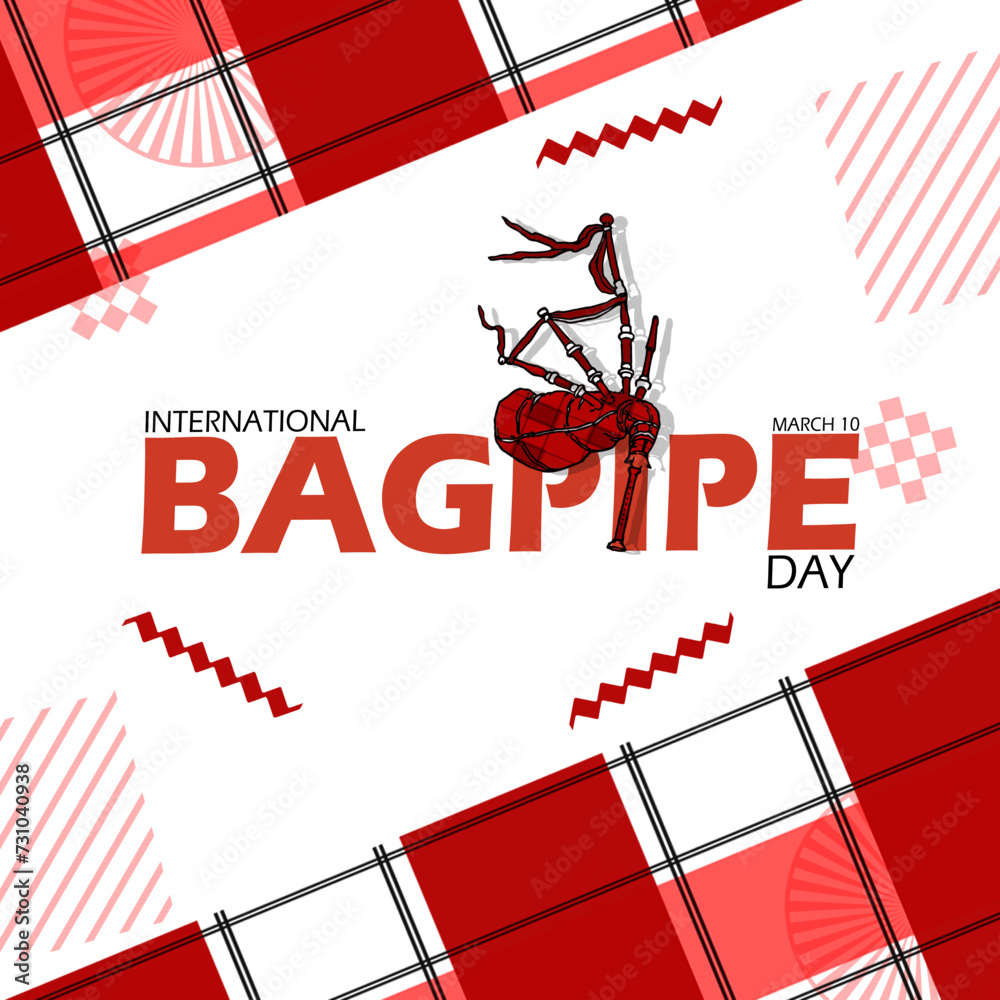 Vecteur Stock International Bagpipe Day event banner. Bold text with ...