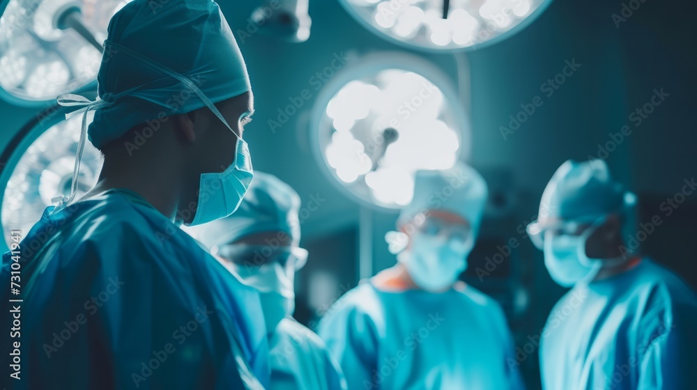 Medical doctor ER team, surgeon and anesthetist on medical clinic room ...