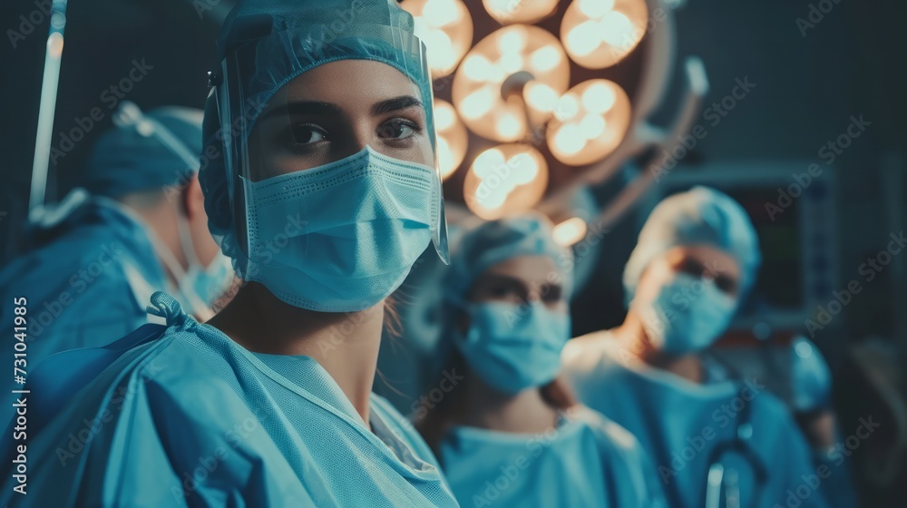 Medical doctor ER team, surgeon and anesthetist on medical clinic room ...