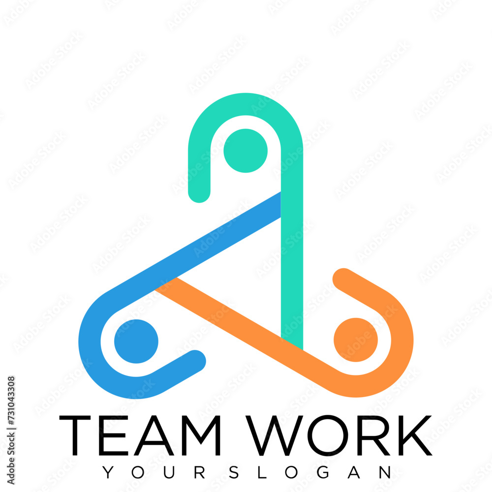 team work logo Collaboration. Concept of Teamwork and Great work logo ...