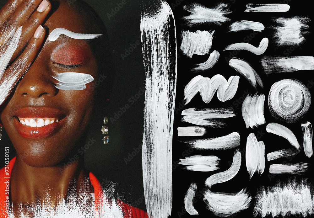 25 White Brush Stroke Textures. Real Acrylic Paint Overlays Stock ...