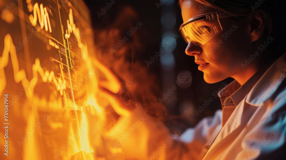 Global warming, Scientist Analyzing Rising Temperature Trends on Graph ...
