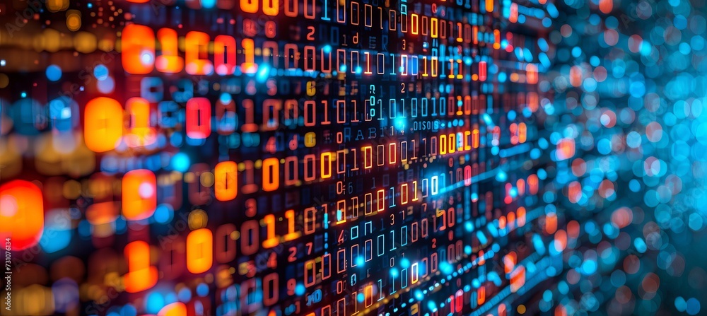 Secure Encryption Symbols And Dynamic Coding Data With Dramatic Compositions And Copy Space