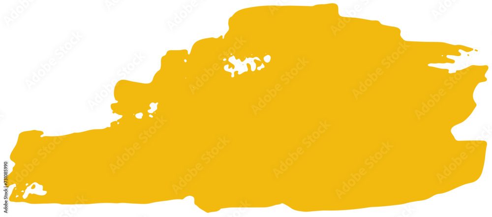 Yellow shapeless smudge irregular rough spot isolated on a transparent ...