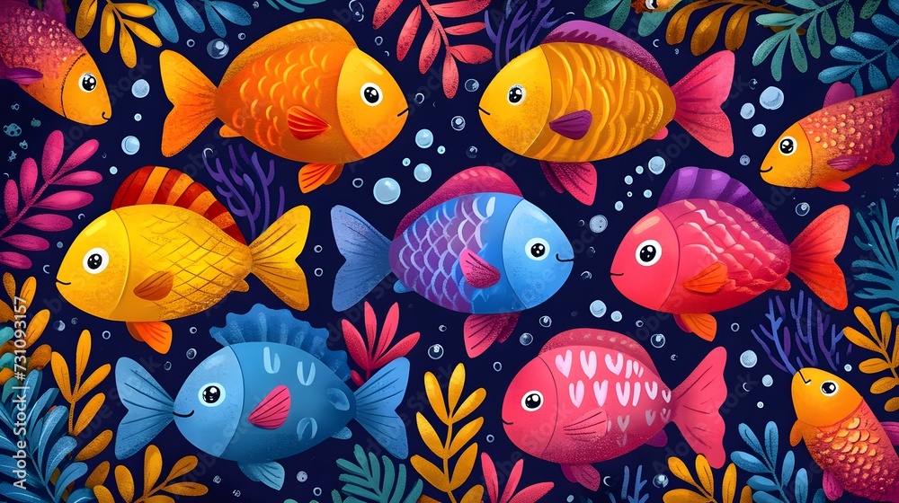 underwater clip art collection with marine life and ocean elements ...