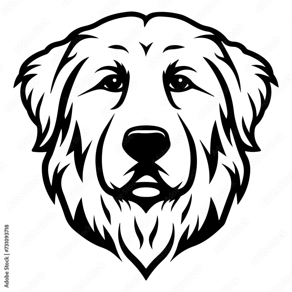 Great Pyrenees dog black silhouette logo svg vector, Great Pyrenees ...