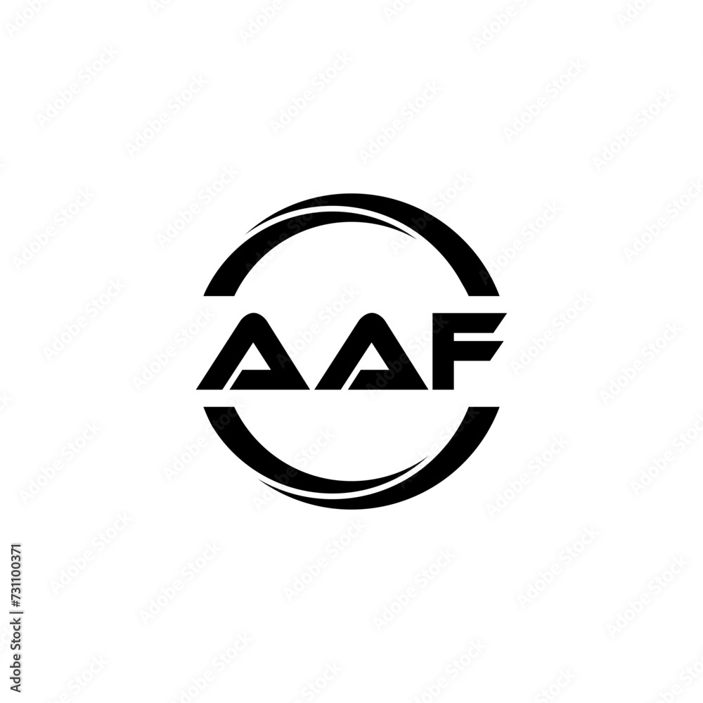 AAF letter logo design with white background in illustrator, cube logo ...