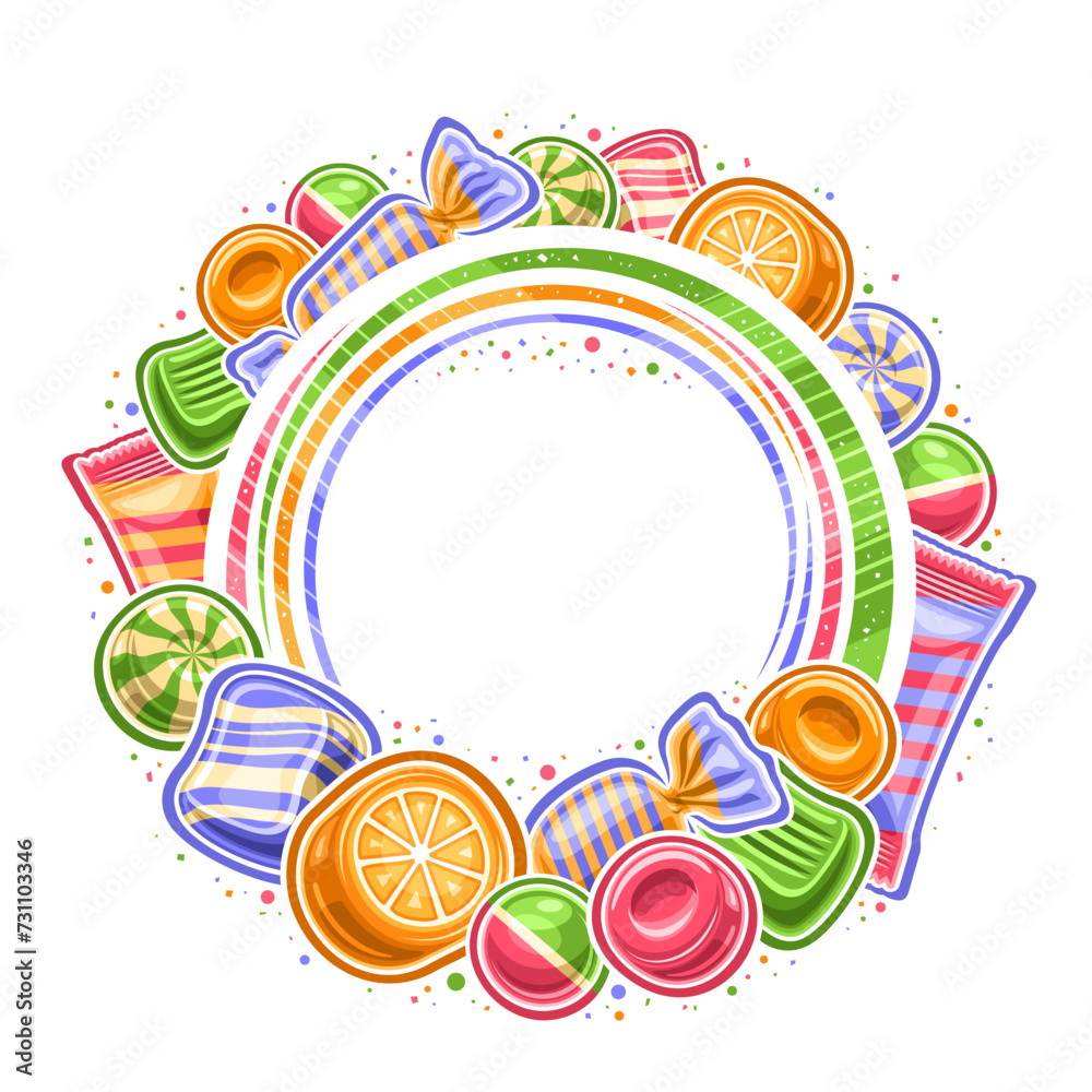 Vector frame for Candy Shop with empty copy space for ad text ...