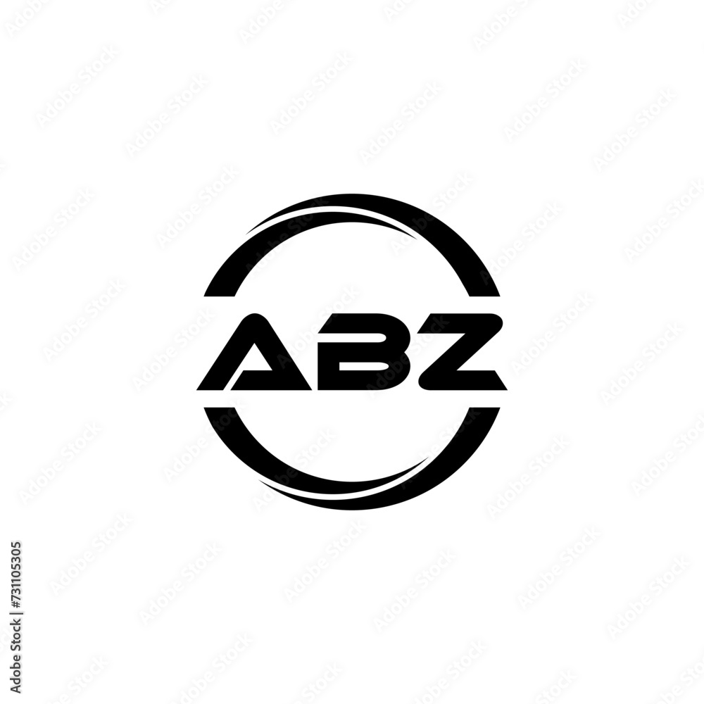 ABZ letter logo design with white background in illustrator, cube logo ...
