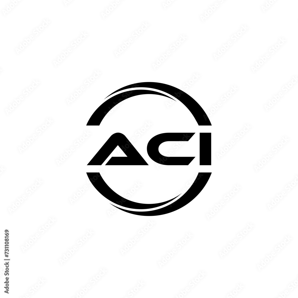 ACI letter logo design with white background in illustrator, cube logo ...