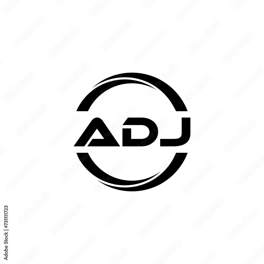 ADJ letter logo design with white background in illustrator, cube logo ...