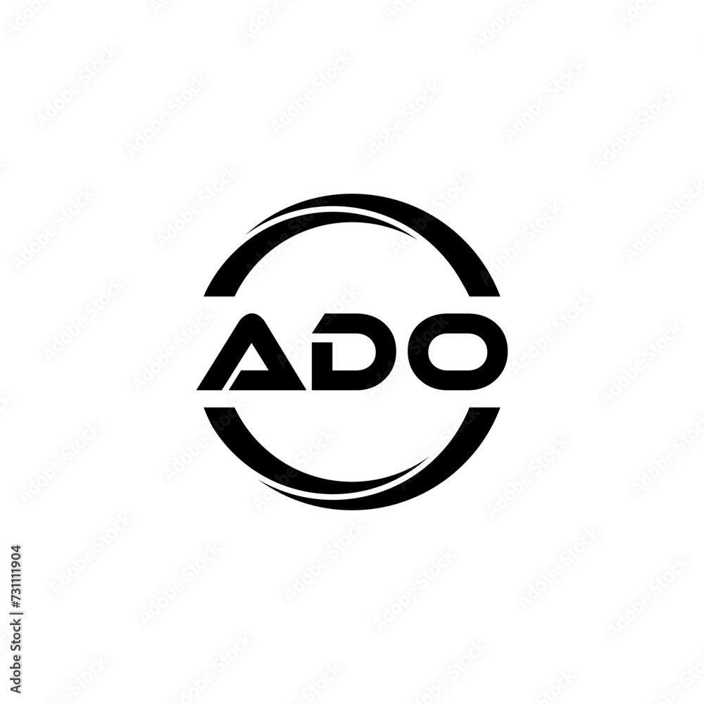 ADO letter logo design with white background in illustrator, cube logo ...