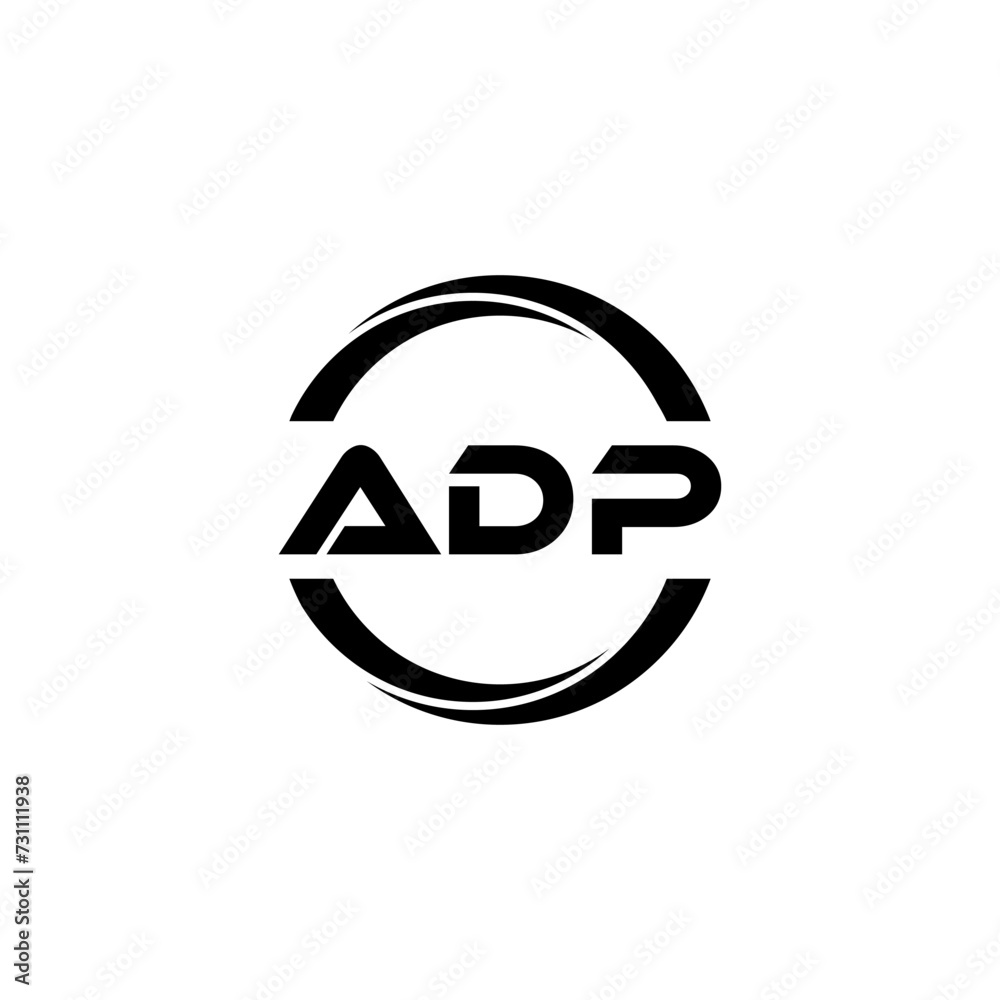 ADP letter logo design with white background in illustrator, cube logo ...