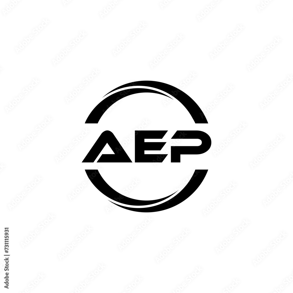 AEP letter logo design with white background in illustrator, cube logo ...