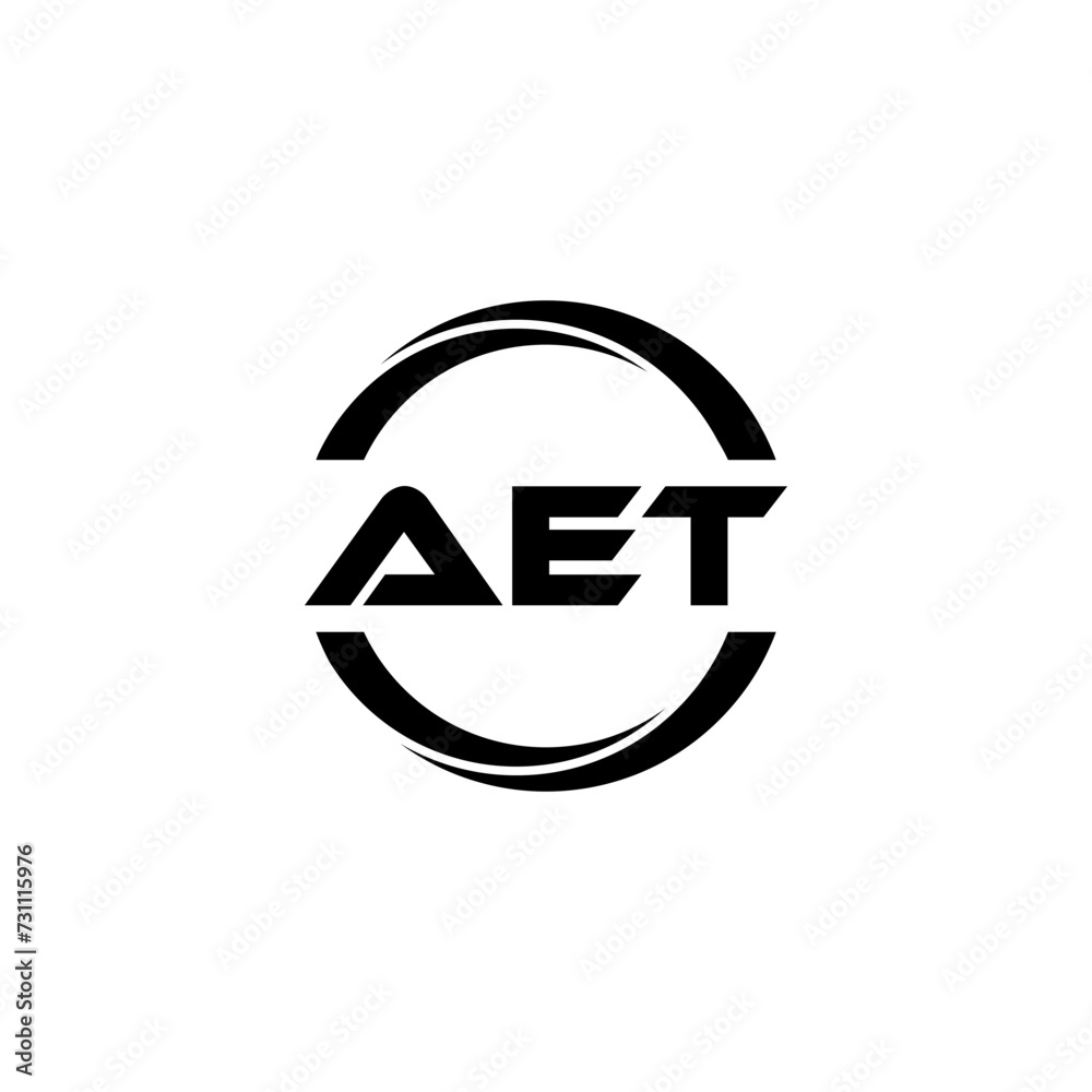 AET letter logo design with white background in illustrator, cube logo ...